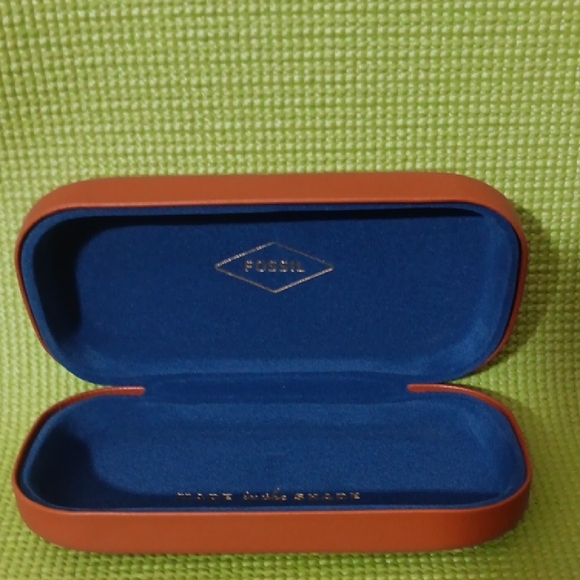 Fossil | Accessories | Fossil Vibrant Orange Glasses Case With Blue ...